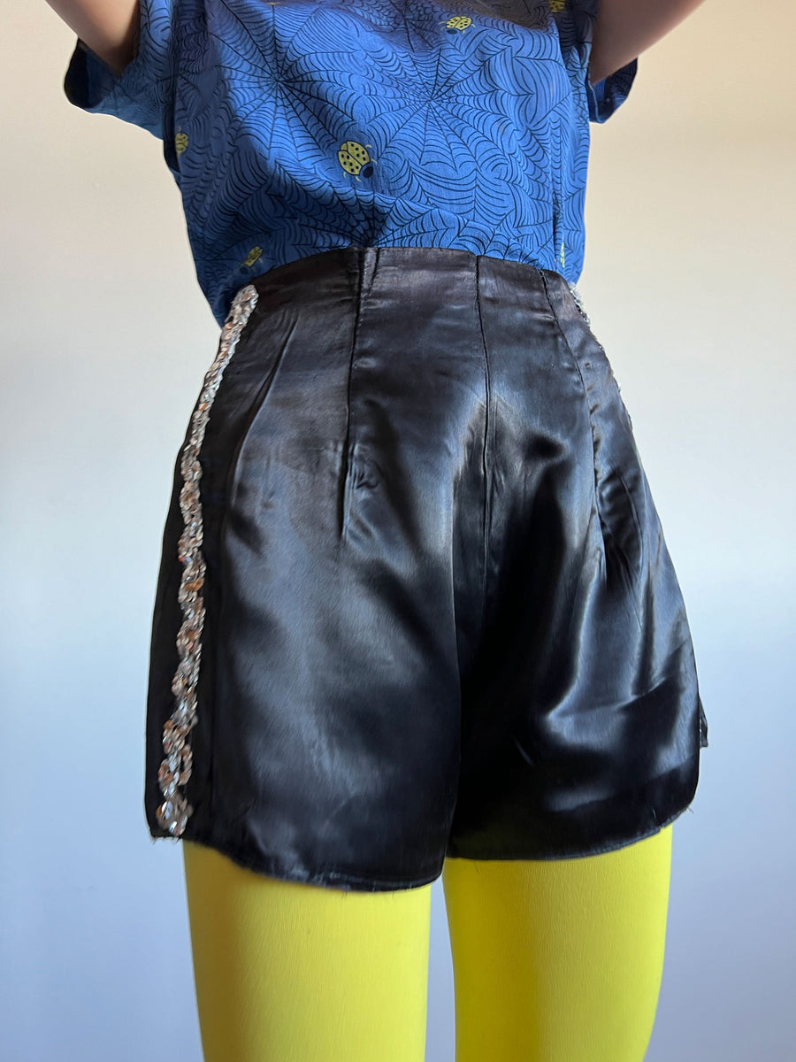 Vintage Inky Black Sequined Costume Shorts – Thief Island Vintage